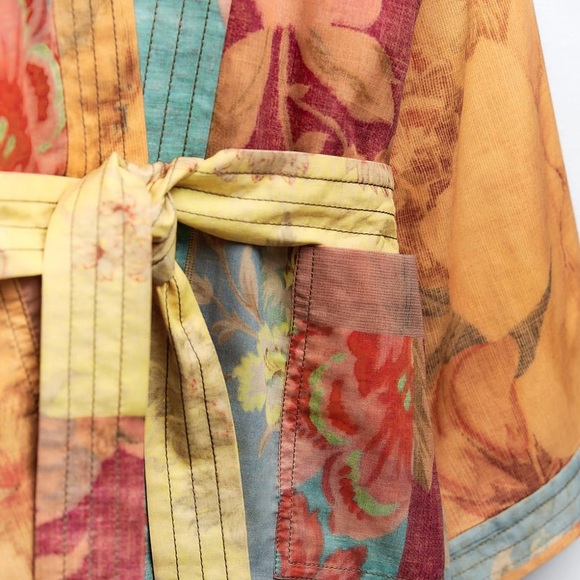 Zara | Tops | Zara Patchwork Print Kimono Top | Poshmark